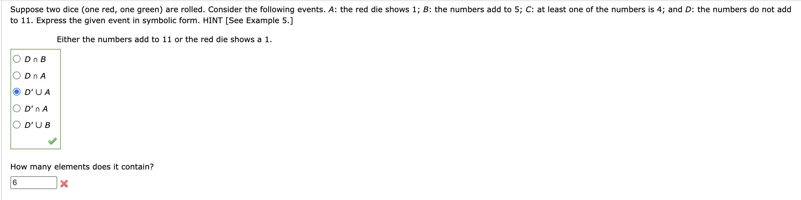 to 11. Express the given event in symbolic form. HINT | Chegg.com