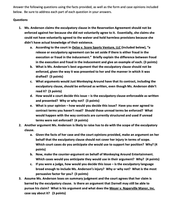 Answer the following questions using the facts | Chegg.com