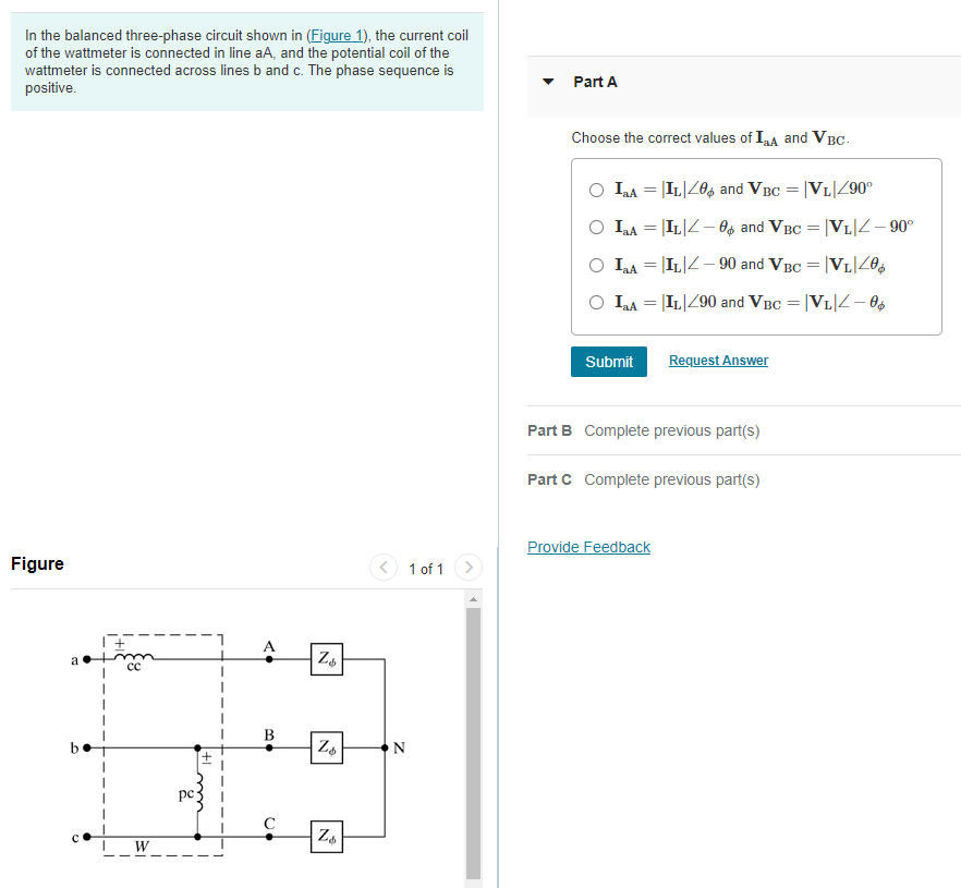 Solved In the balanced three-phase circuit shown in (Figure | Chegg.com