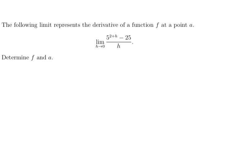 Solved The following limit represents the derivative of a | Chegg.com