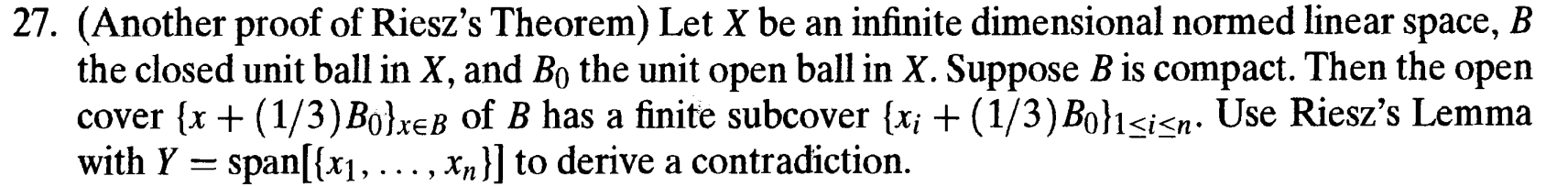 Solved > 27. (Another proof of Riesz's Theorem) Let X be an | Chegg.com