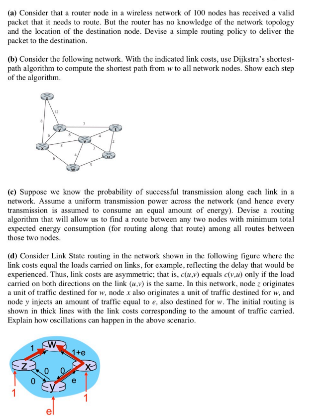 (a) Consider that a router node in a wireless network | Chegg.com