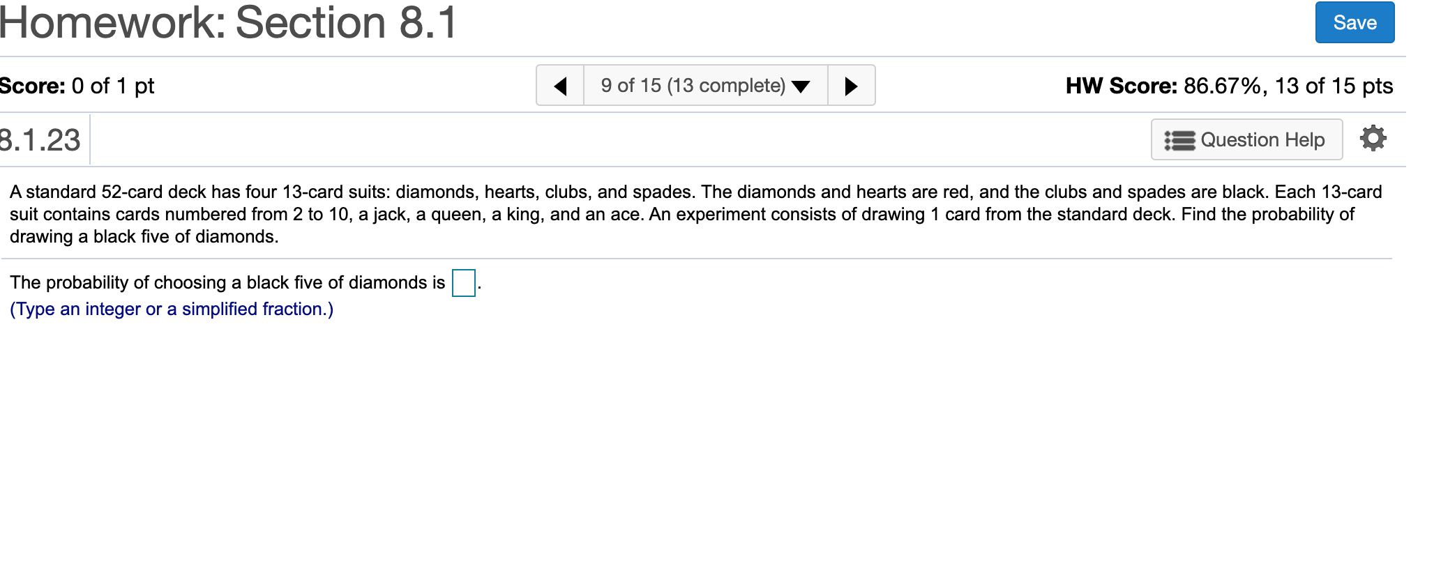 Solved Homework Section 8 1 Save Score 0 Of 1 Pt 9 Of 15
