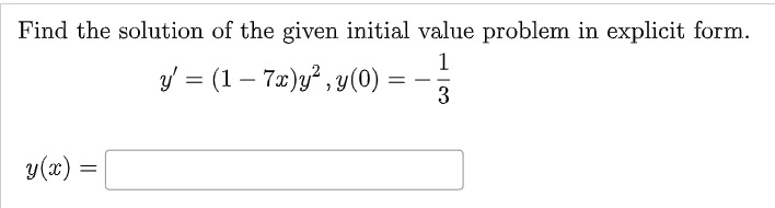 Solved Find the solution of the given initial value problem | Chegg.com