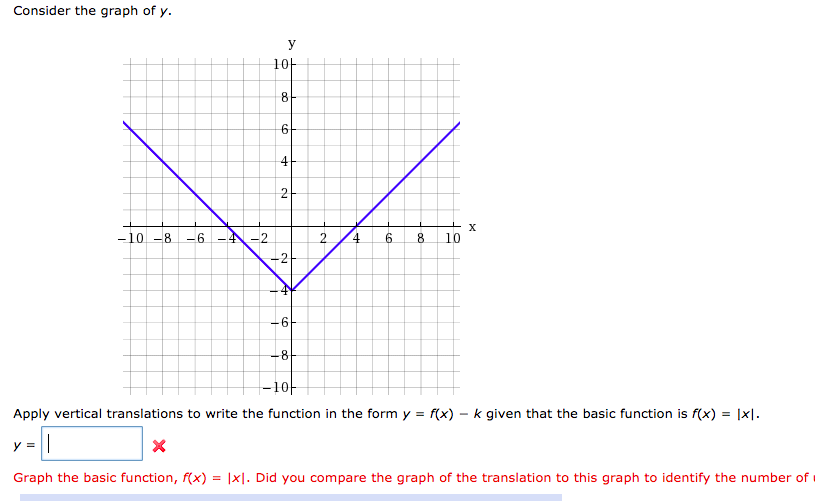 Solved Consider the graph of y. -10 -8 -6 -A -2 4 6 8 10 T H | Chegg.com