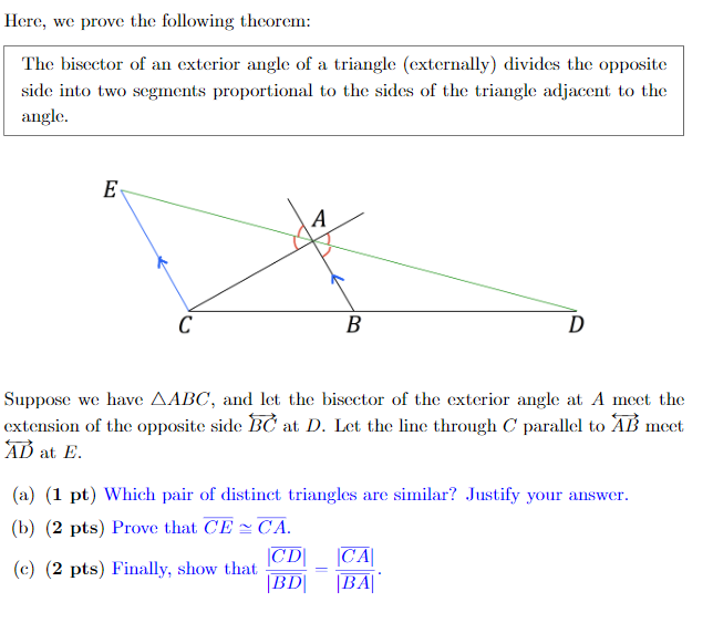 Solved Here, we prove the following theorem: The bisector of | Chegg.com