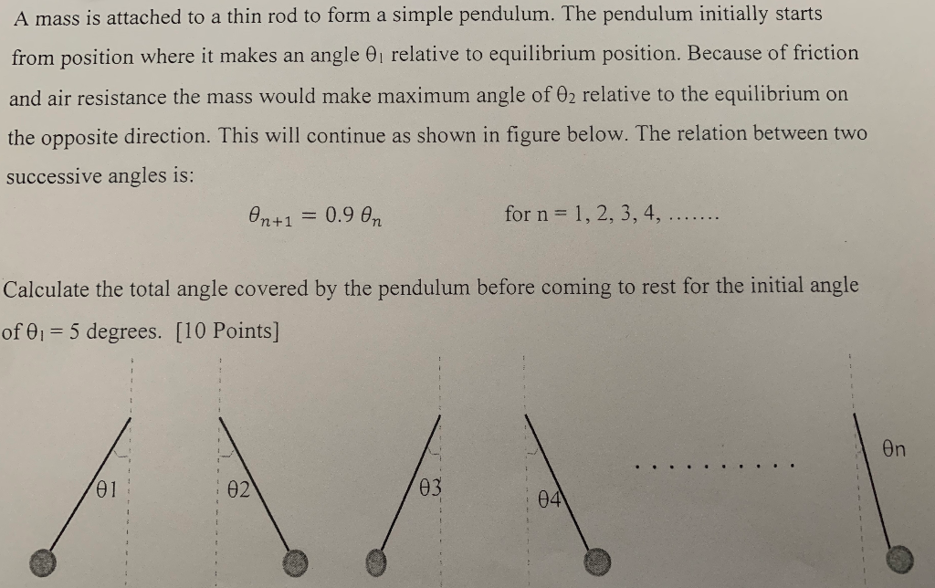 Solved A mass is attached to a thin rod to form a simple | Chegg.com