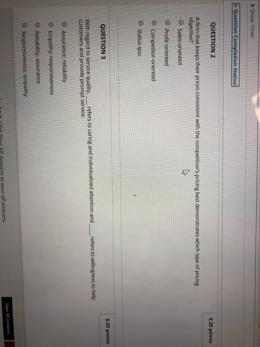 Solved Show Timer Question Completion Status QUESTION2 6.25 | Chegg.com