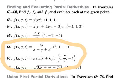 Solved Finding and Evaluating Partial Derivatives In | Chegg.com