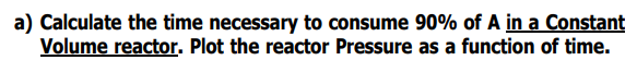 Solved A 200dm3 batch reactor is pressurized to 20 atm with | Chegg.com
