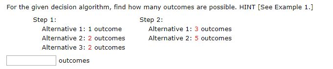 Solved For the given decision algorithm, find how many | Chegg.com