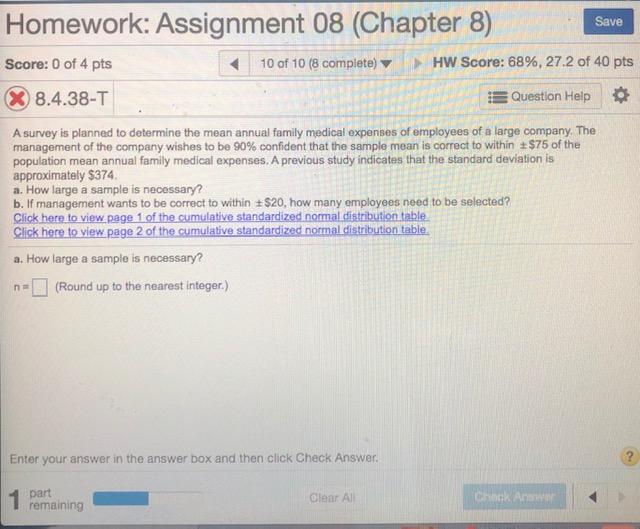 Solved Homework Assignment 08 Chapter 8 Save Score 0 Of