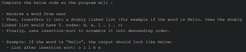 Solved Complete the below code so the program will : Receive | Chegg.com