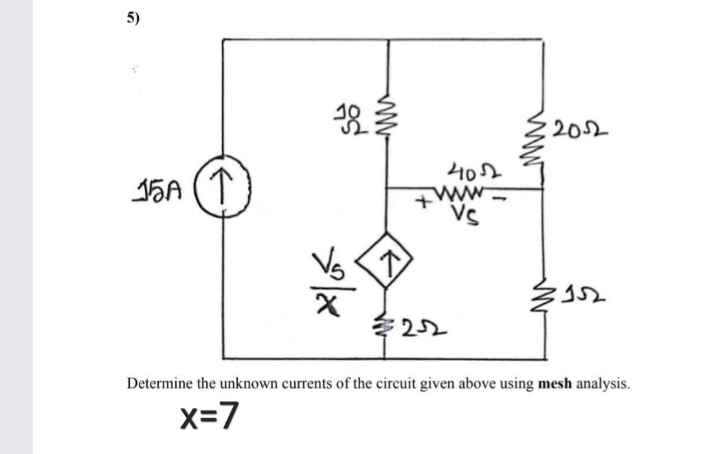 Solved Determine the unknown currents of the circuit given | Chegg.com