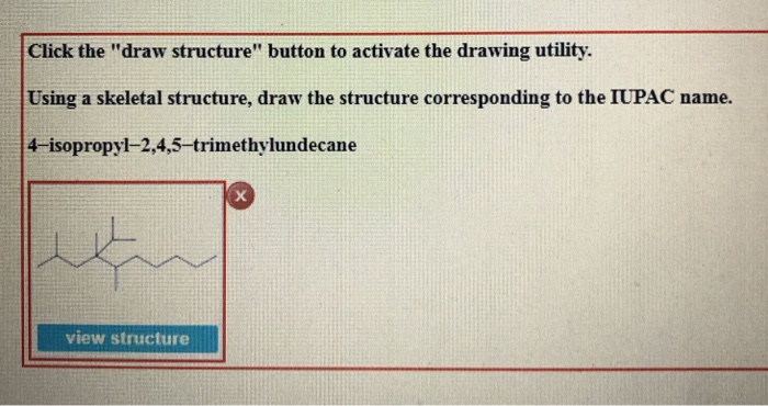 Solved Click the "draw structure" button to activate the | Chegg.com