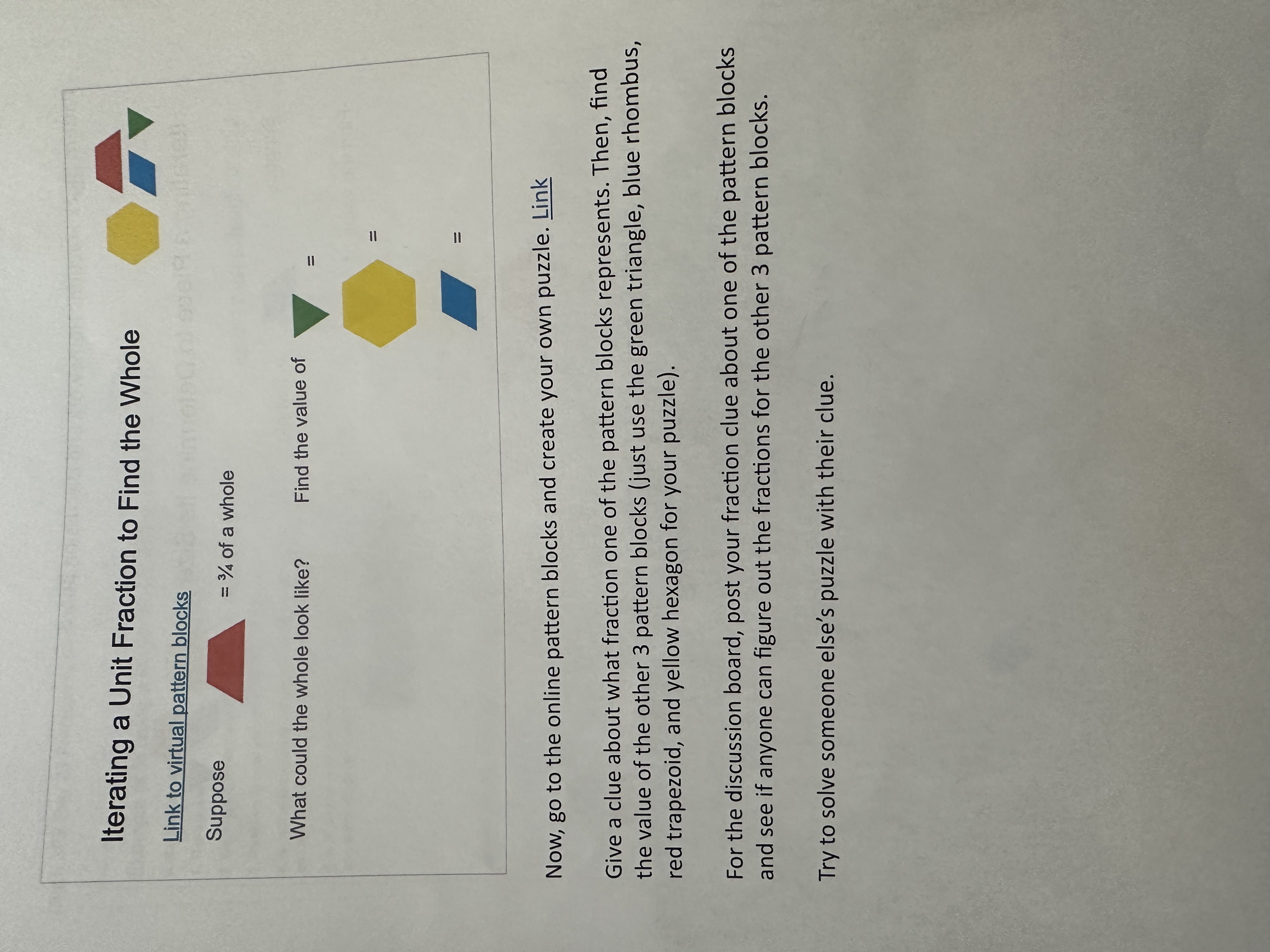 Solved Iterating a Unit Fraction to Find the Whole Link to | Chegg.com