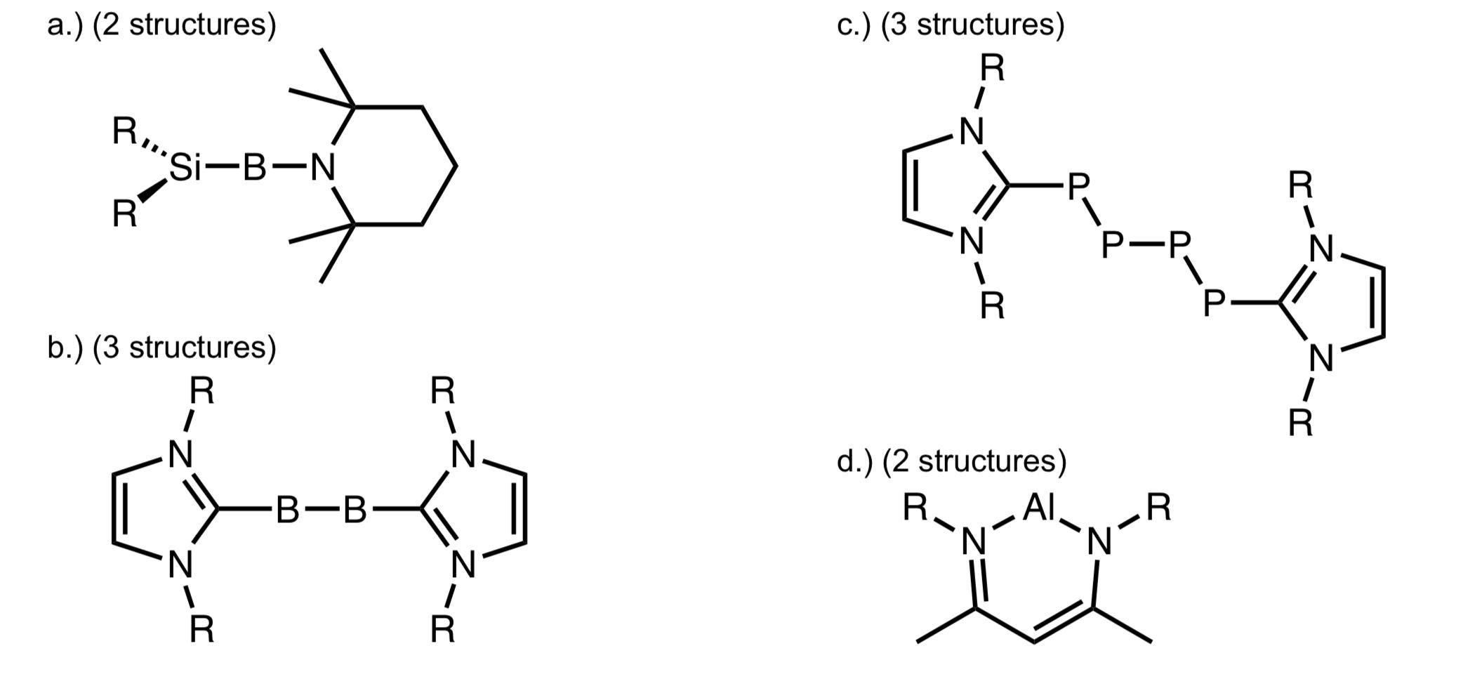 Solved a.) (2 structures) c.) (3 structures) R. / N Rrug | Chegg.com
