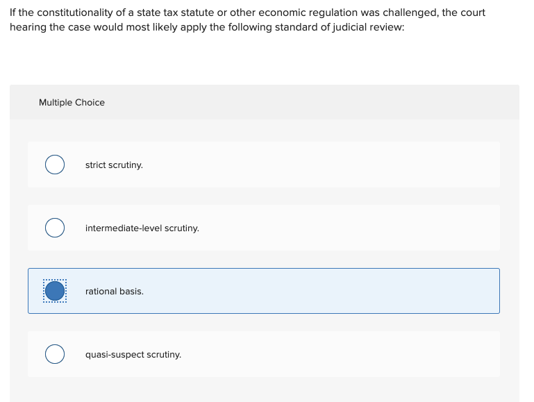 Solved If the constitutionality of a state tax statute or | Chegg.com