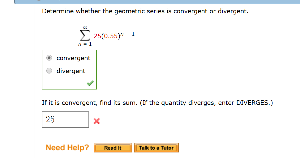 Solved Determine whether the geometric series is convergent | Chegg.com