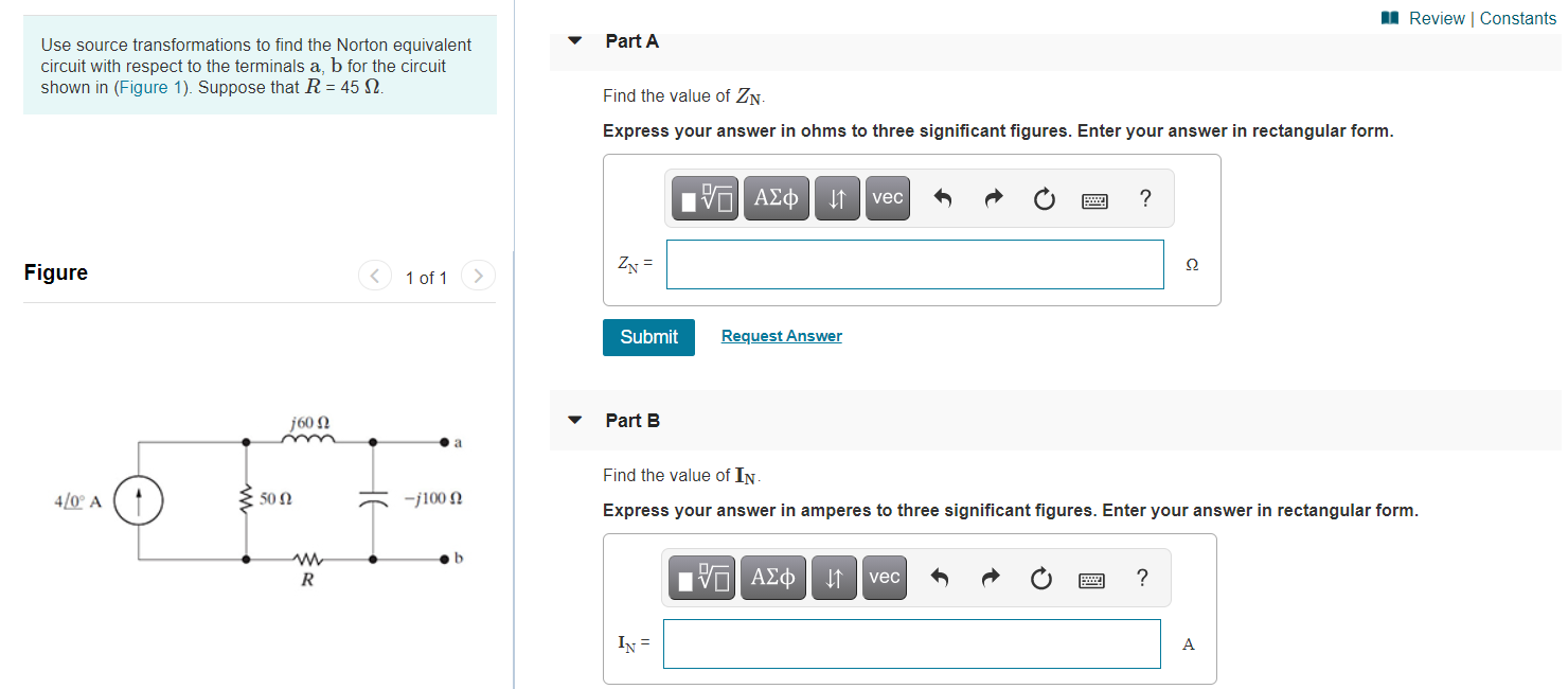 Solved A Review Constants Part A Use source transformations | Chegg.com