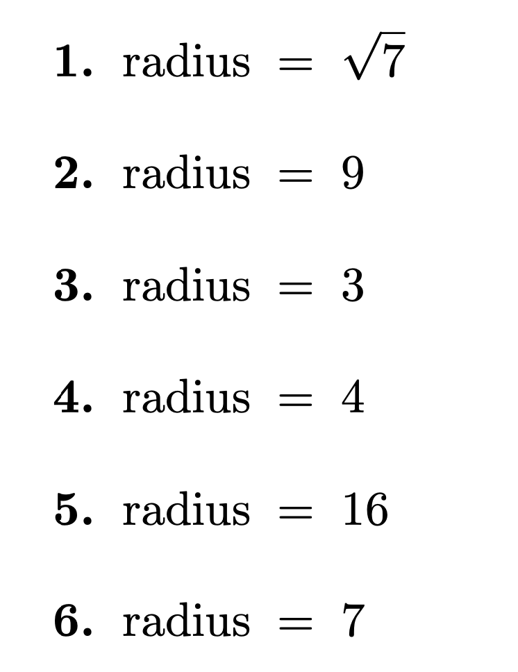 Solved Determine the radius of the circle given by the | Chegg.com