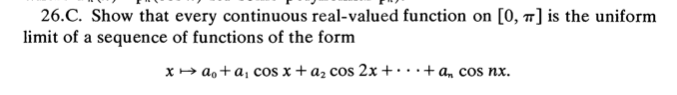 26.C. Show that every continuous real-valued function | Chegg.com