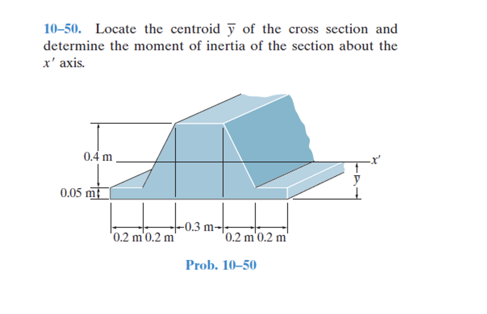 Solved 10-50. Locate the centroid yˉ of the cross section | Chegg.com