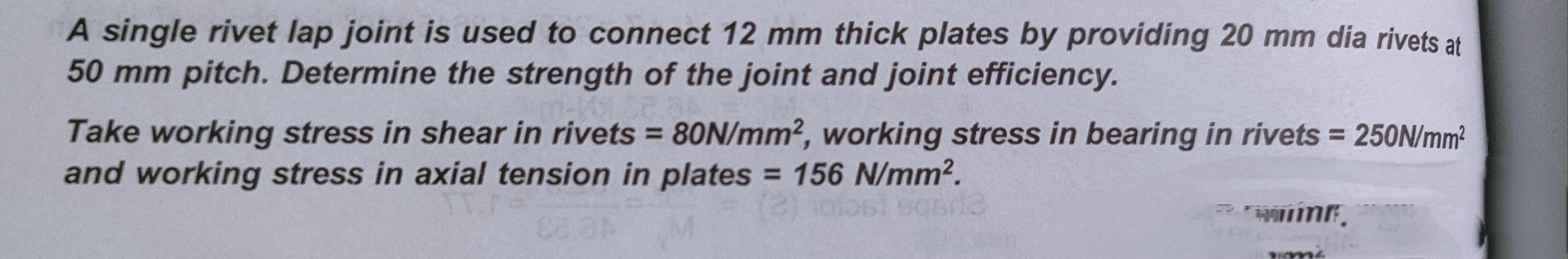 Solved A single rivet lap joint is used to connect 12 mm | Chegg.com