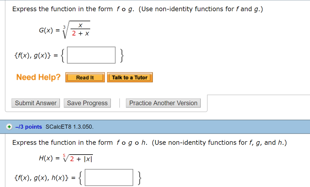 Solved Express the function in the form fo g. (Use | Chegg.com