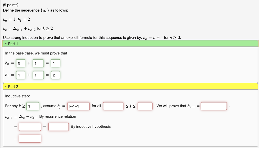 Solved (5 points) Define the seqeuence {an) as follows: bo = | Chegg.com