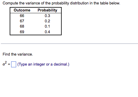 Solved Compute the variance of the probability distribution | Chegg.com