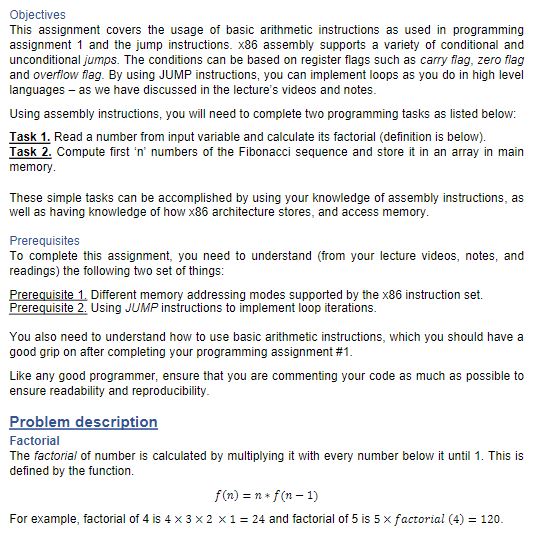 Solved This assignment covers the usage of basic arithmetic | Chegg.com