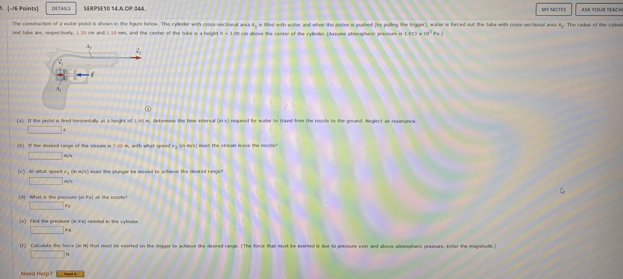 Solved 1. (-/6 Points) DETAILS SERPSE10 14.A.OP.044. MY | Chegg.com