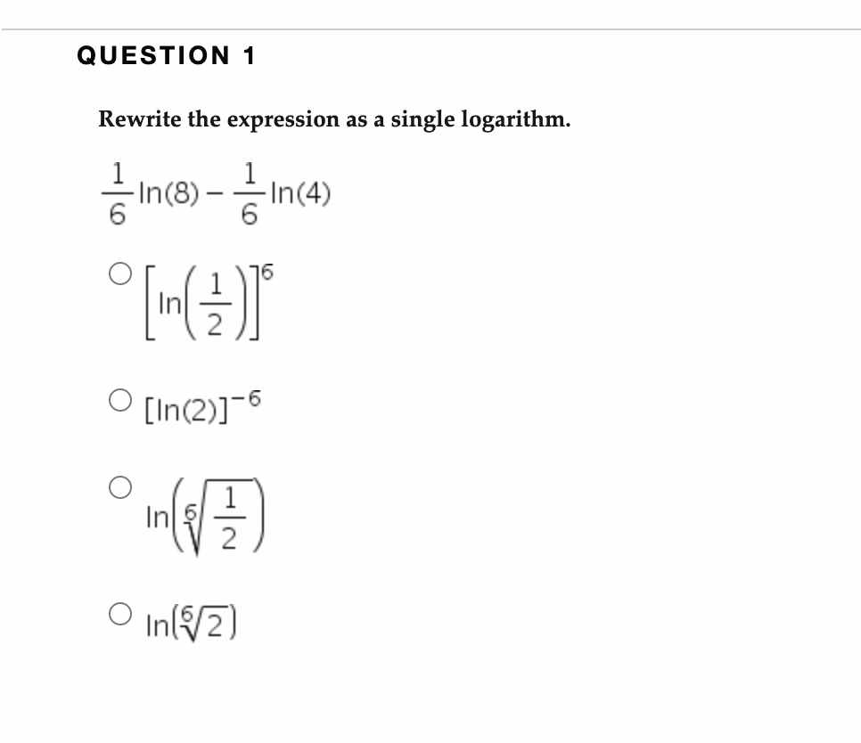 Solved QUESTION 1 Rewrite the expression as a single | Chegg.com