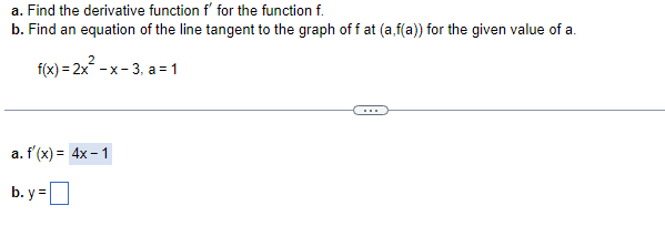 Solved a. Find the derivative function f′ for the function | Chegg.com