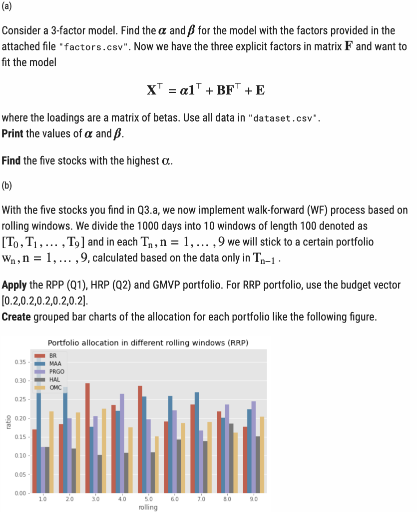 Consider a 3-factor model. Find the α and β for the | Chegg.com