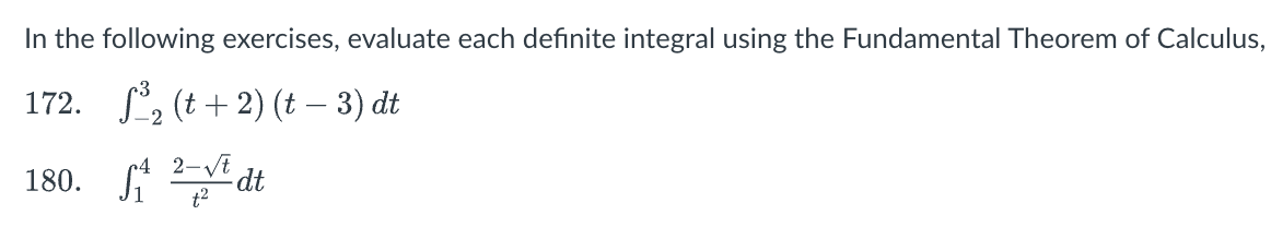 Solved In the following exercises, evaluate each definite | Chegg.com