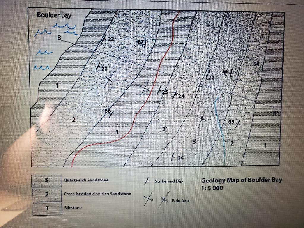 Solved Use the geology map of boulder bay to complete the | Chegg.com