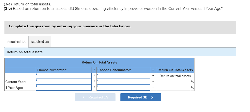 Solved (3-a) Return on total assets. (3-6) Based on return | Chegg.com