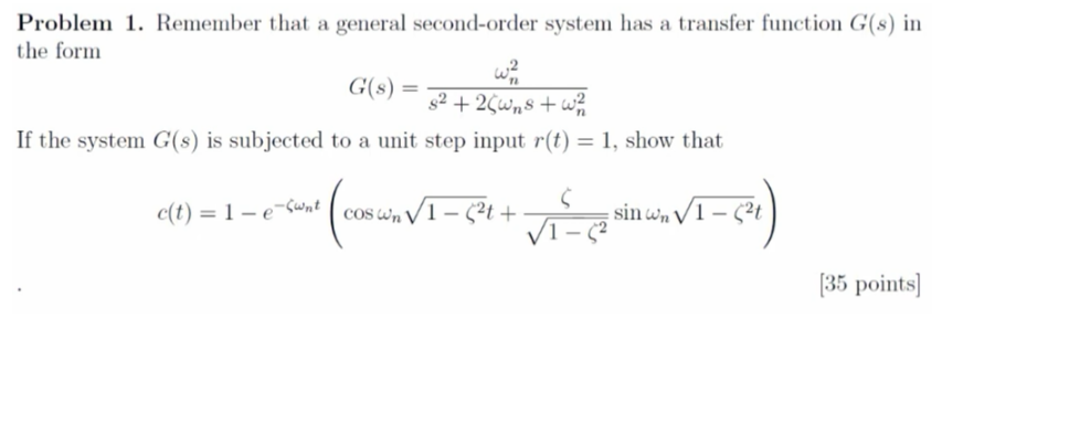 Solved Problem 1. Remember that a general second-order | Chegg.com