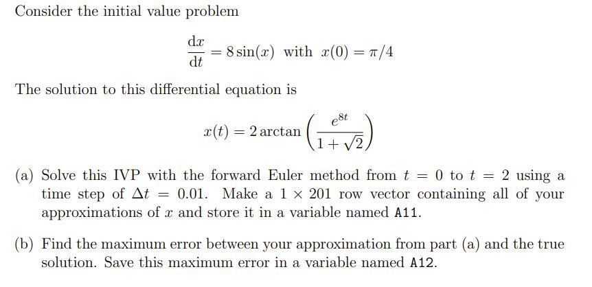 Solved Can you help me solve this problem using MATLAB? | Chegg.com