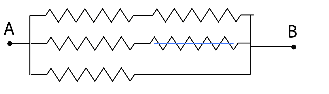 Solved The circuit below contains five resistors of equal | Chegg.com