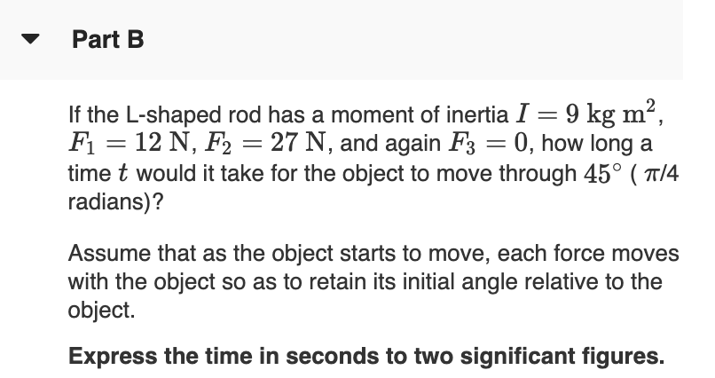 Solved A rod is bent into an L shape and attached at one | Chegg.com