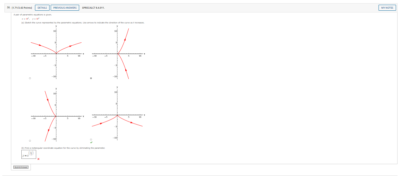 Solved 30. 11.71/3.43 Points DETAILS PREVIOUS ANSWERS | Chegg.com