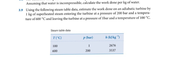 Solved Assuming that water is incompressible, calculate the | Chegg.com