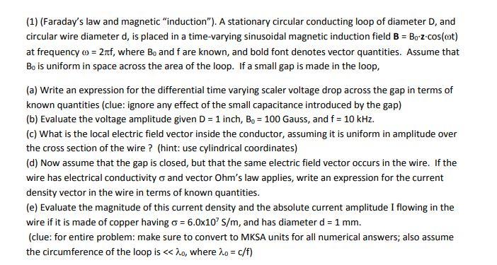 Solved This is an electromagnetic problem please solve all | Chegg.com