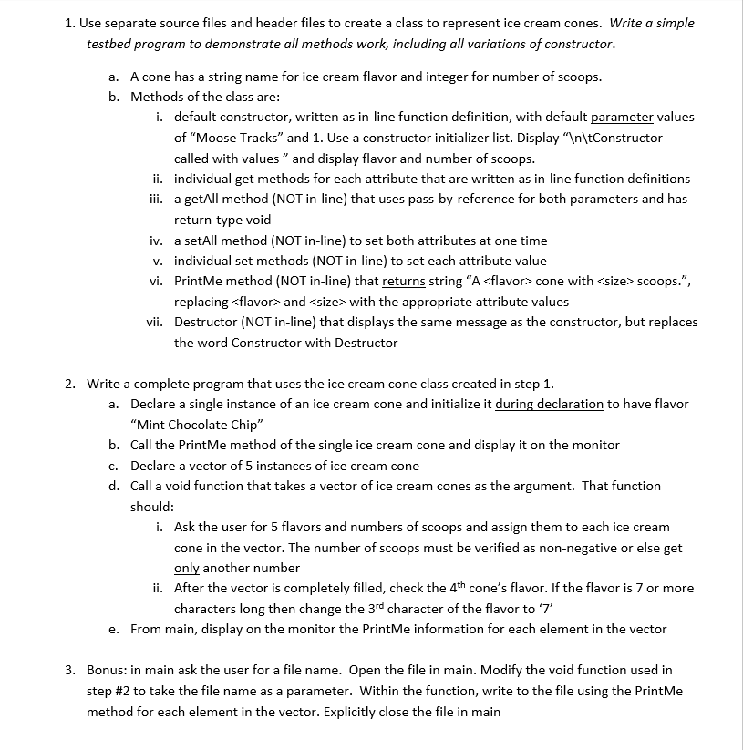 Solved 1. Use separate source files and header files to | Chegg.com