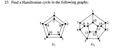 Solved 23. Find a Hamiltonian cycle in the following graphs: | Chegg.com