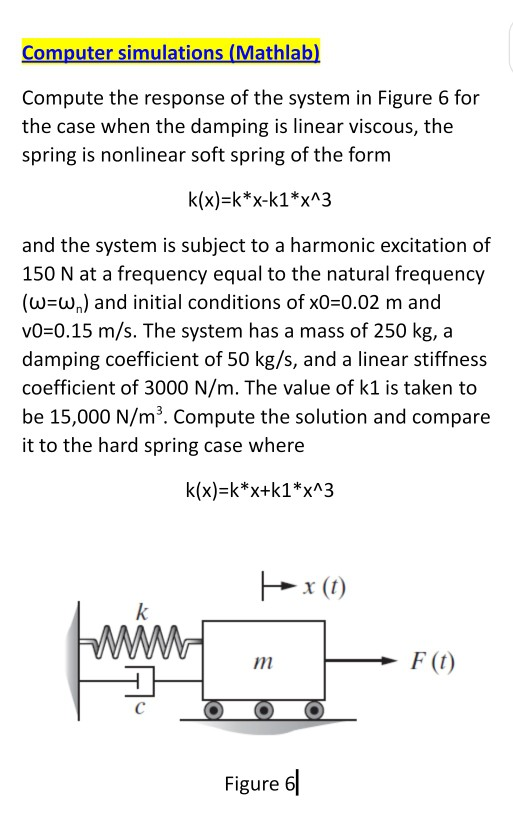 Solved Computer Simulations Mathlab Compute The Response 