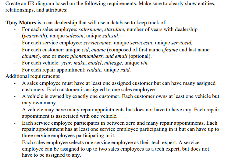 Solved Then, Use ERDPlus again to map the ER diagram you | Chegg.com